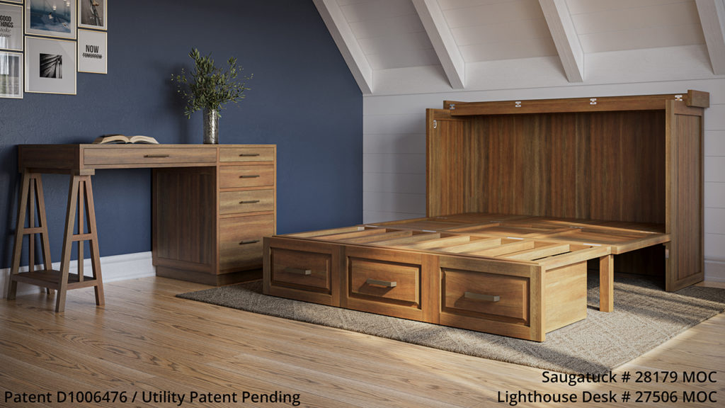 Saugatuck #28179 MOC - Aged Teak - Best Chest™ Murphy Beds